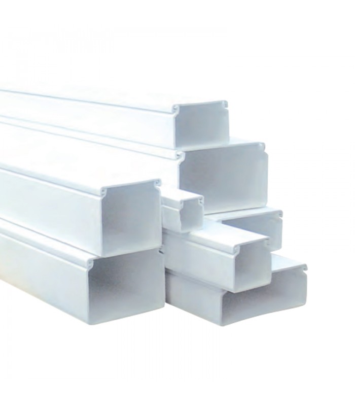 Canal PVC 40x40mm para Cables y Tubos Blanco Serie 13 Metro
